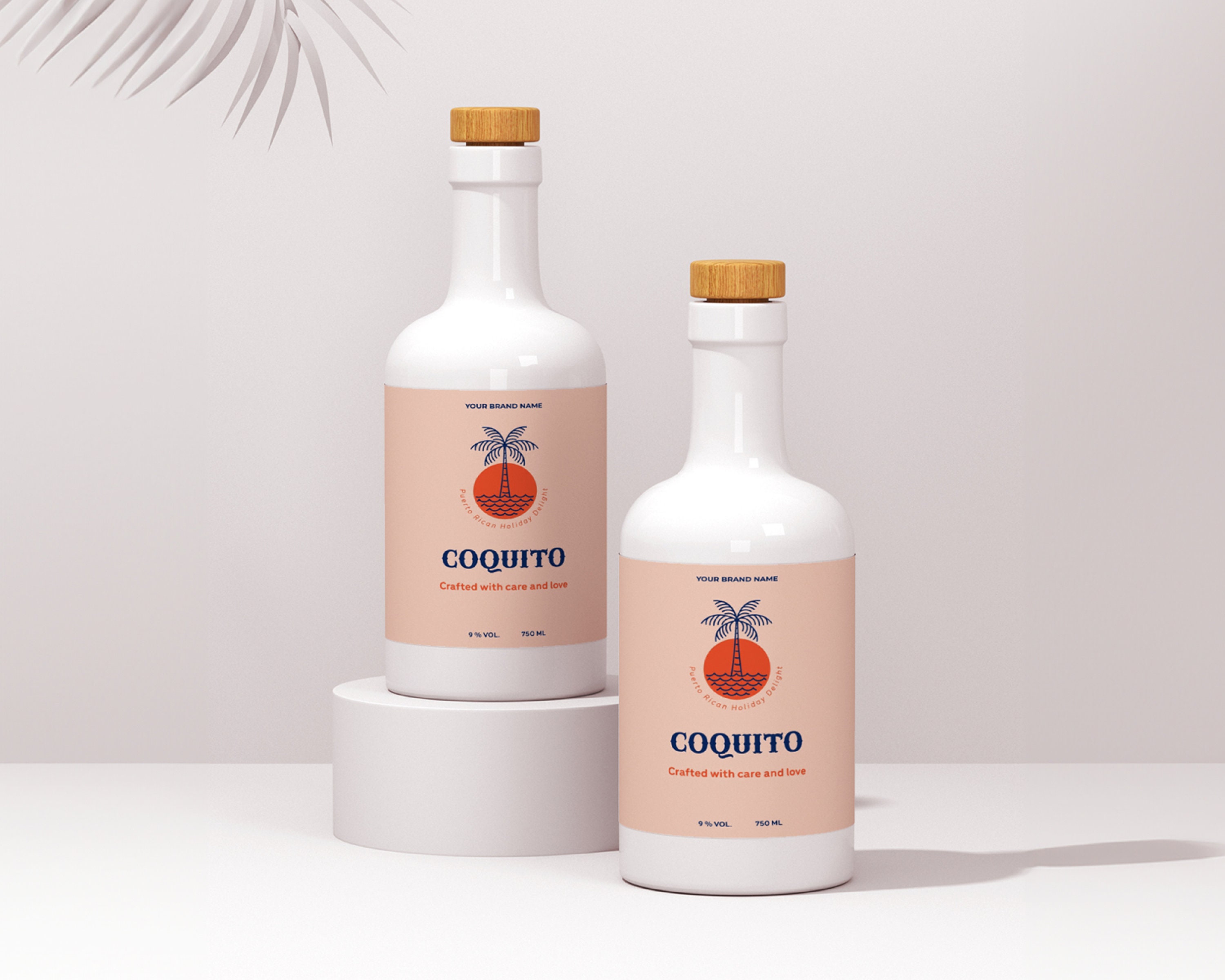 Editable Luxury Coquito Bottle Label Template, Printable Modern Playful ...