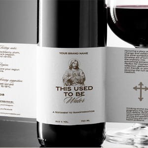 Editable Christian Wine Label Template: Religious Celebration (digital ...