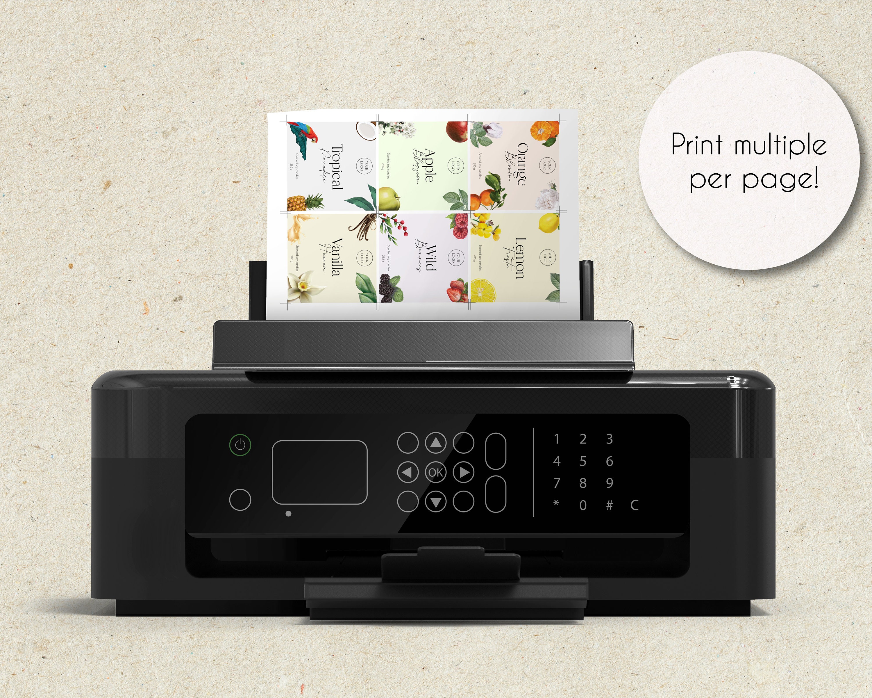 Editable Flower Candle Label Template, DIY Candle Label Bundle, Fruity ...