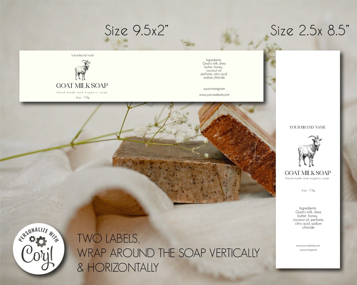 Editable Goat Milk Soap Label Template Minimalist Goat's - Etsy Australia