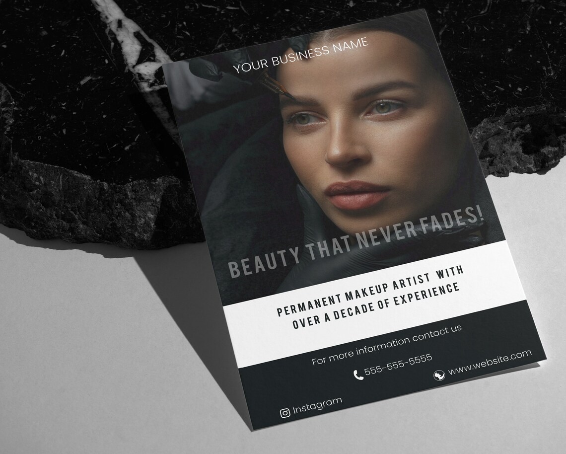 Editable Permanent Makeup Flyer Template: Minimalist PMU Promotion ...