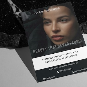 Editable Permanent Makeup Flyer Template: Minimalist PMU Promotion ...