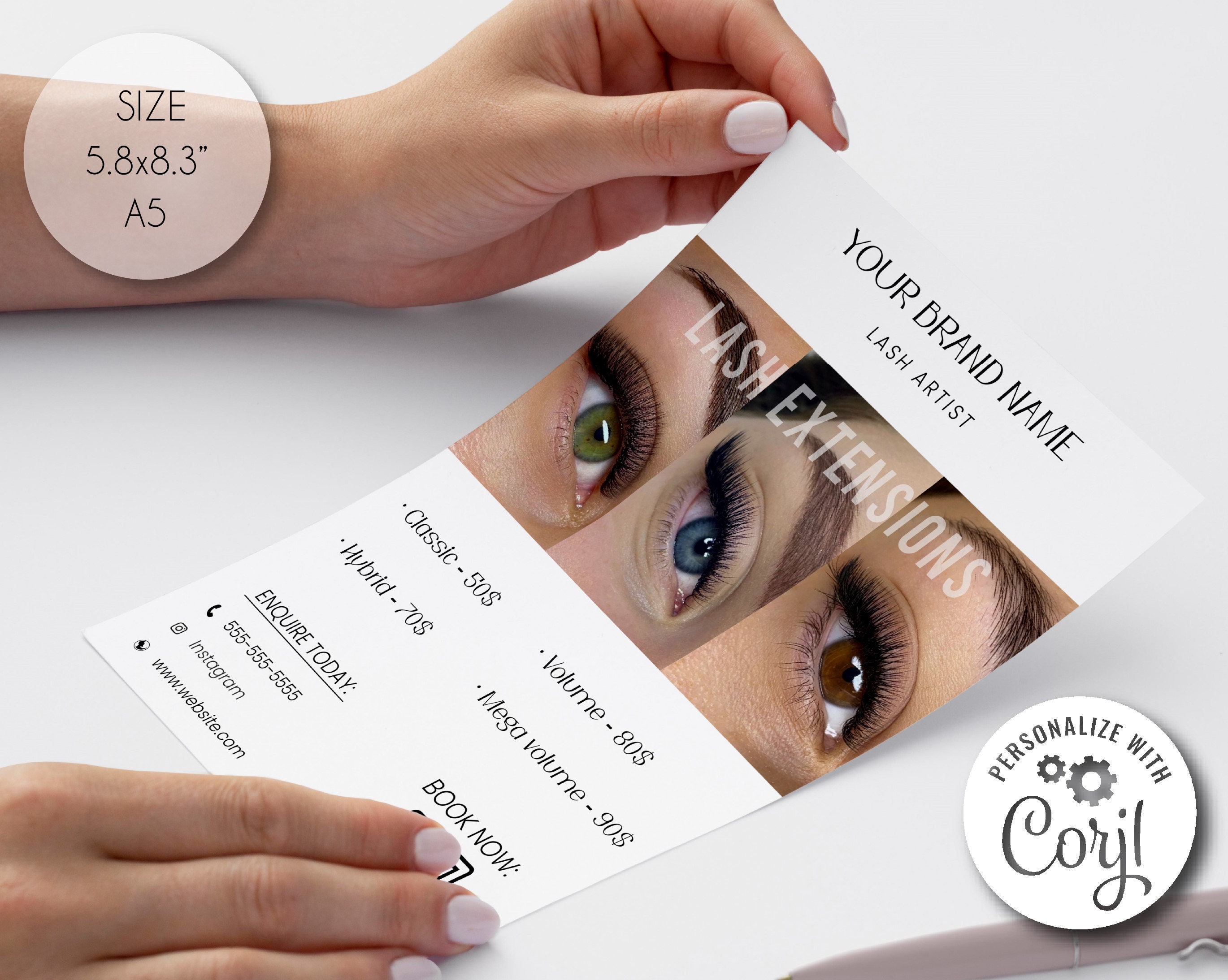 Editable Lash Extensions Flyer Template Custom Lash - Etsy Australia