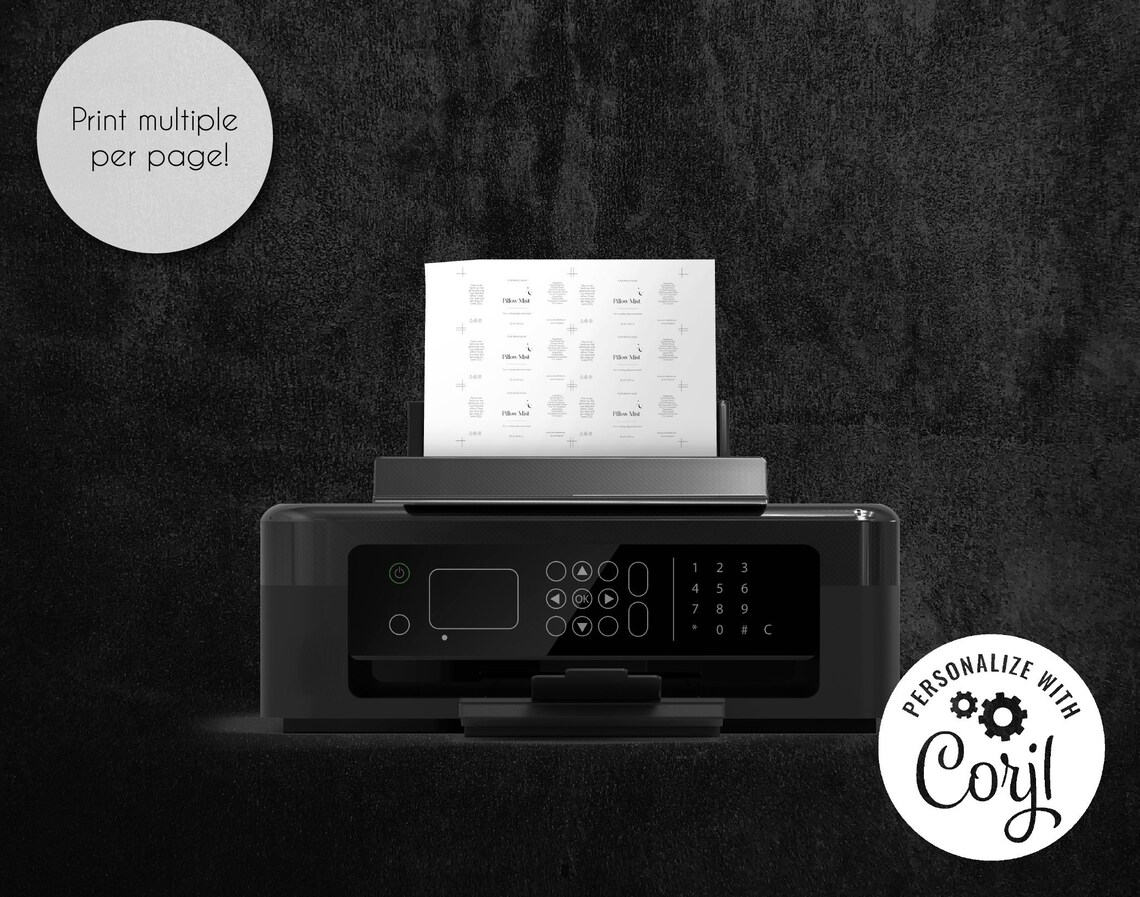 Editable Pillow Mist Label Template, Minimalist Room Spray Bottle Label ...