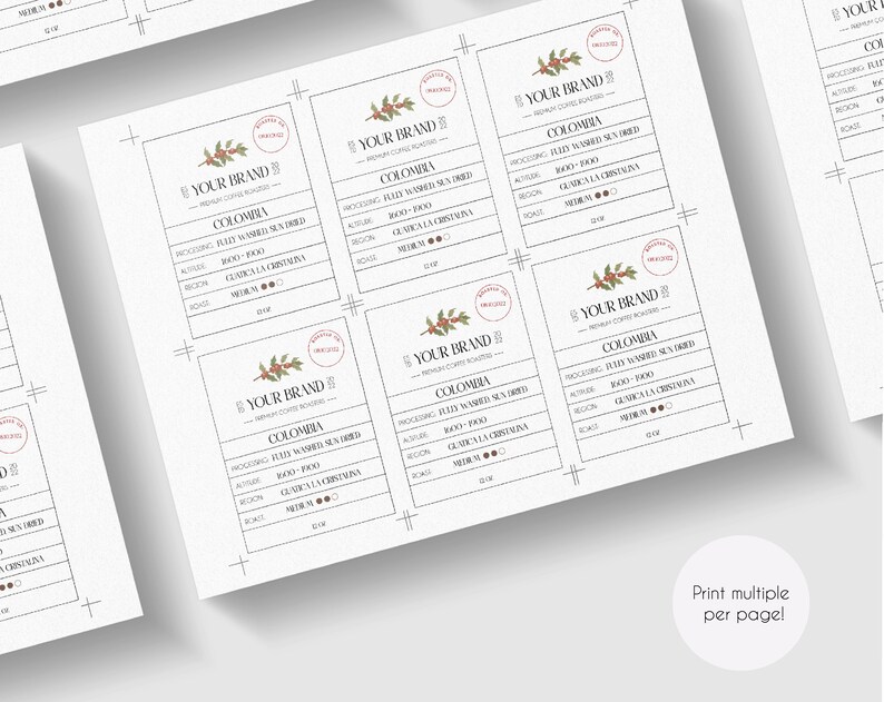 Printable Coffee Bag Label Template Editable Coffee Bag Label - Etsy ...