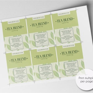 Printable Tea Blend Bag Label Template, Editable Tea Blend Label ...
