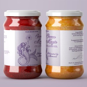 Editable Sea Moss Gel Label Template: Luxury Food Sticker (digital ...