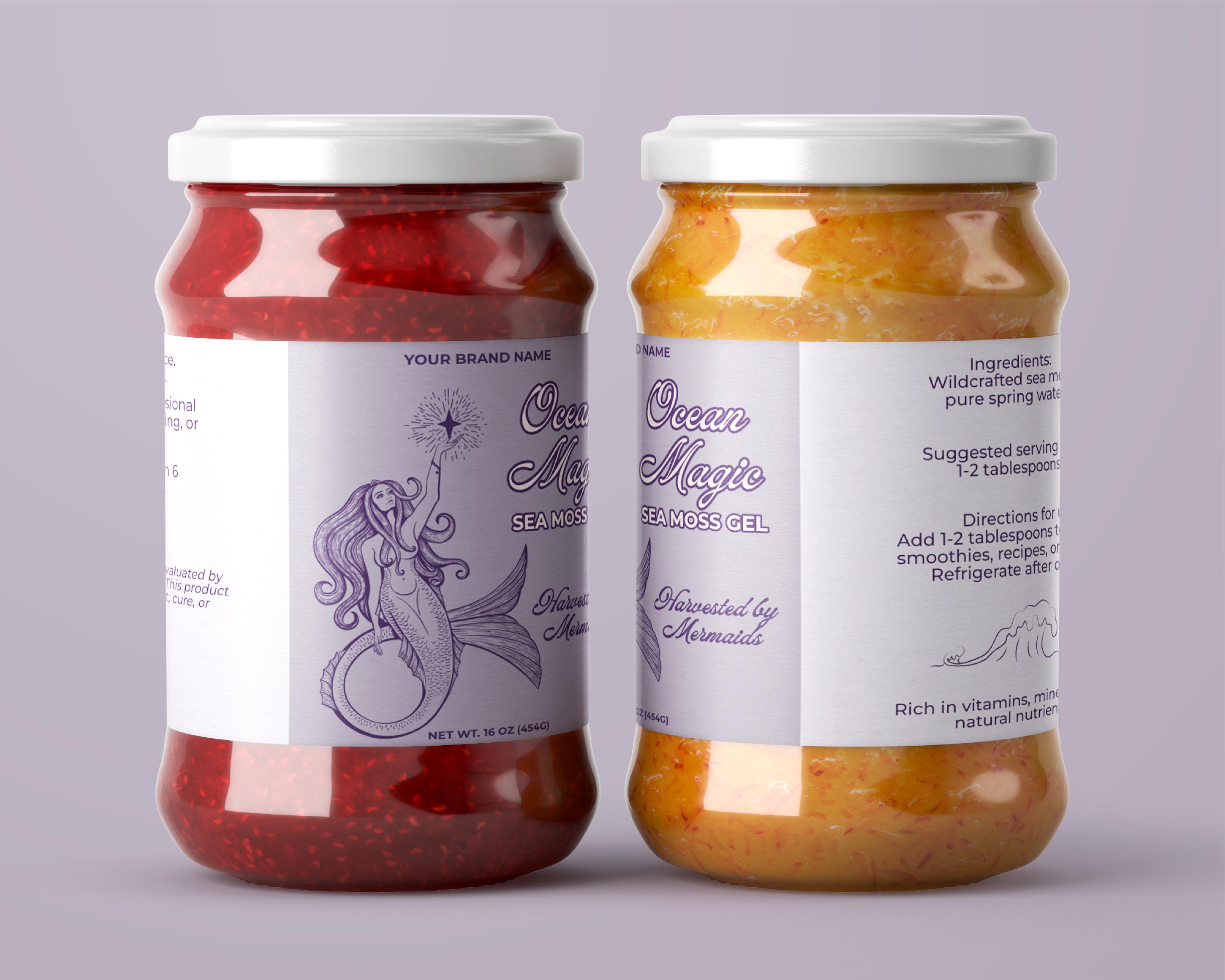 Editable Sea Moss Gel Label Template: Luxury Food Sticker (digital ...