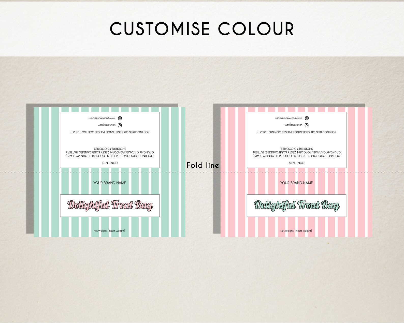 Editable Foldable Tent Bag Label Template, Printable Topper Bag Label ...