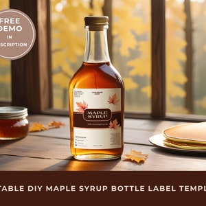 Editable Luxury Maple Syrup Label Template, Printable Homemade Maple ...