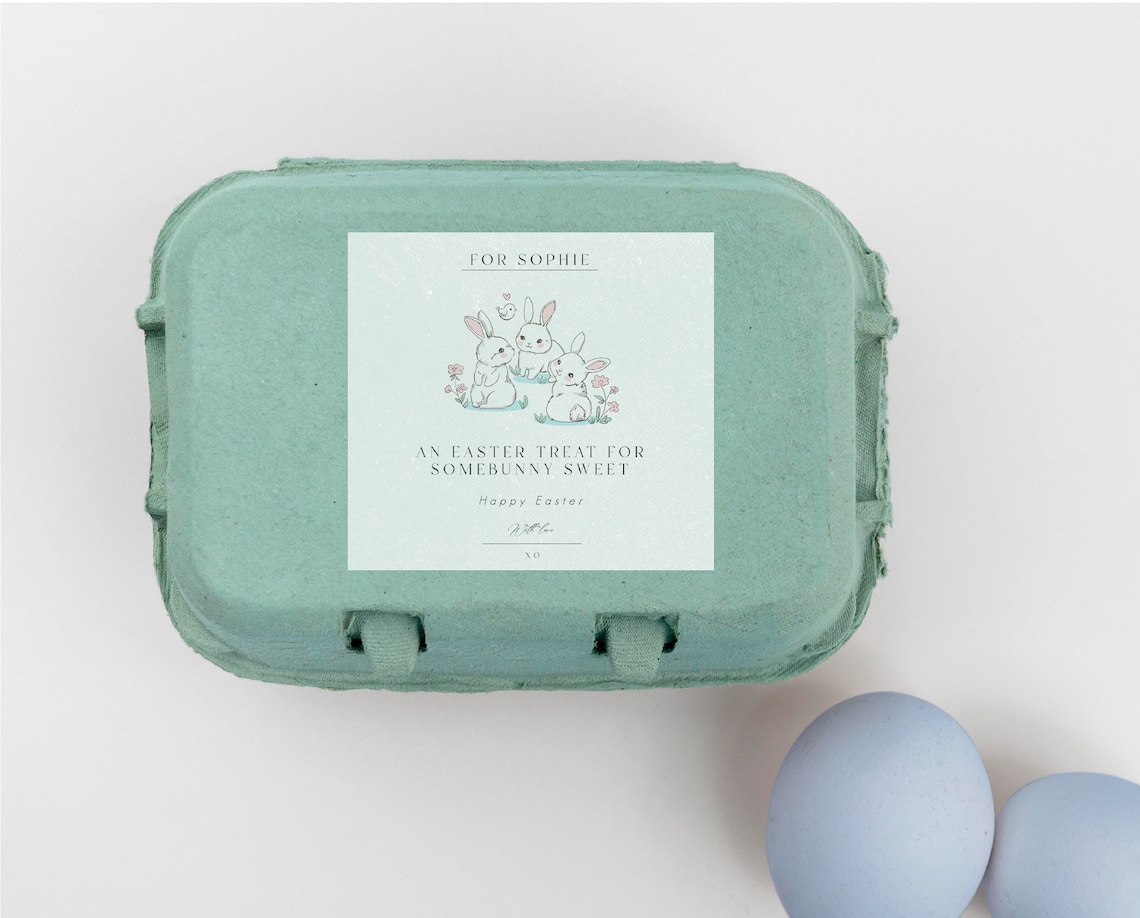 Editable Easter Egg Carton Label Template, Custom Easter Gift Egg ...