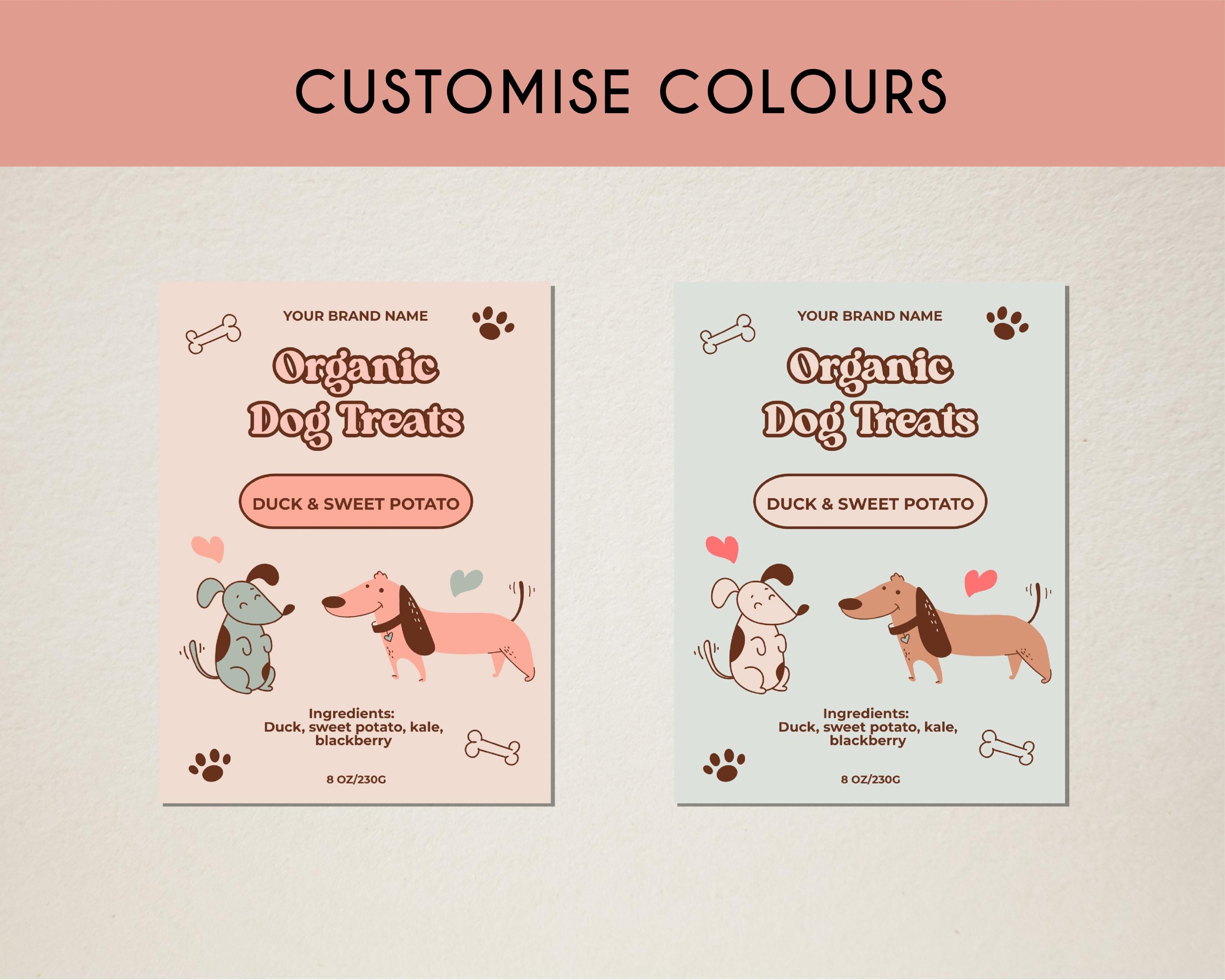 Editable Playful Dog Treats Label Template (digital Download) - Etsy ...