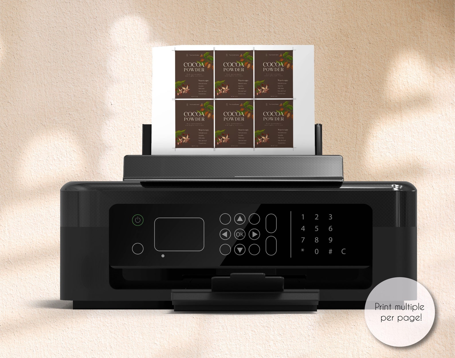 Editable Cocoa Powder Bag Label Template (instant Download) - Etsy