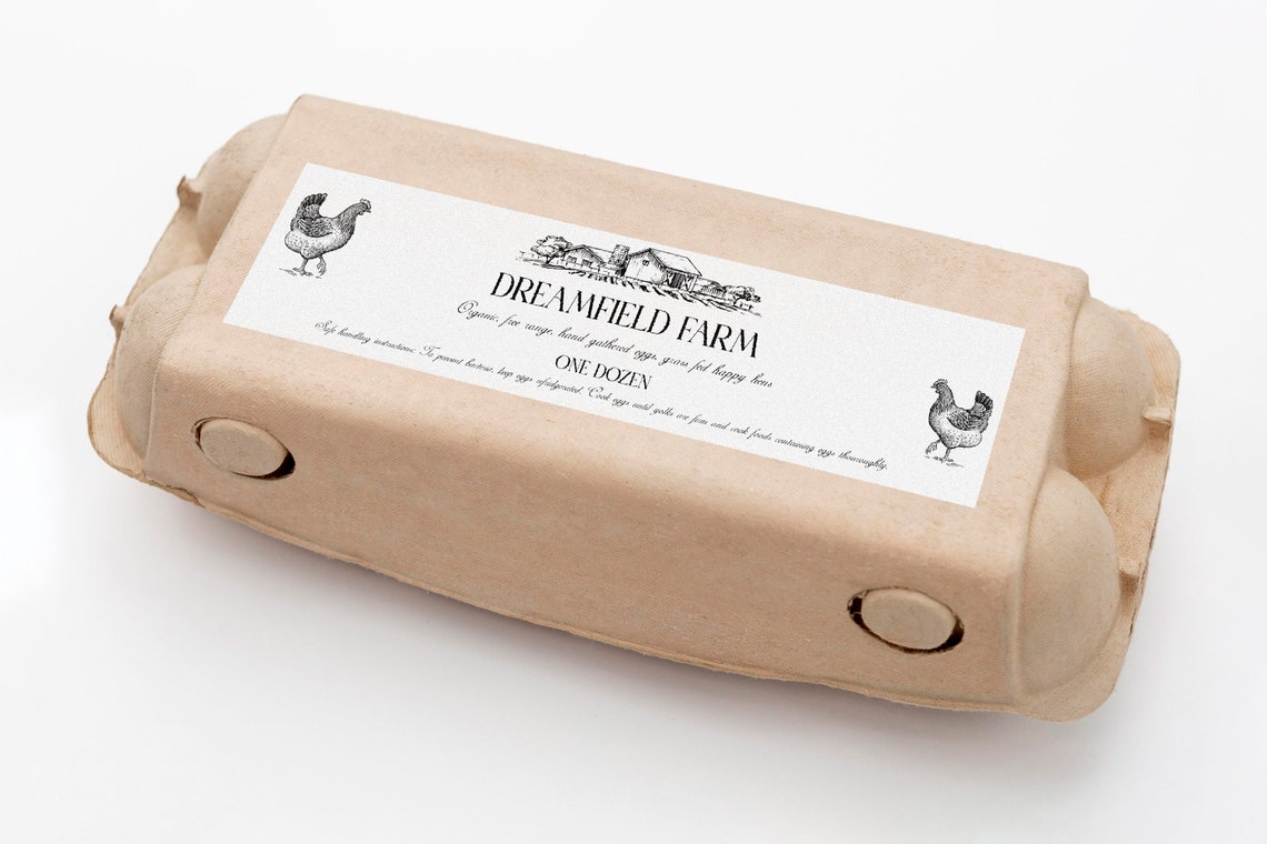 Egg Carton Label, Editable Egg Carton Label, DIY Farm Label ...