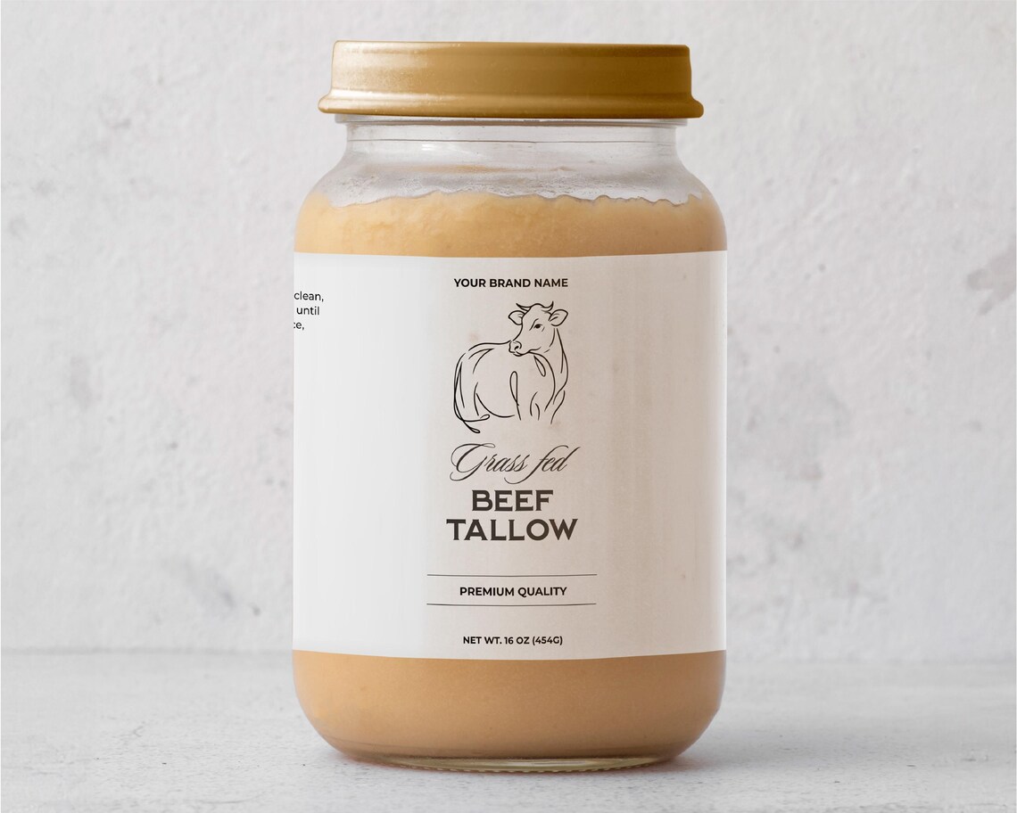 Editable Beef Tallow Jar Label Template: Minimalist Balm Sticker ...