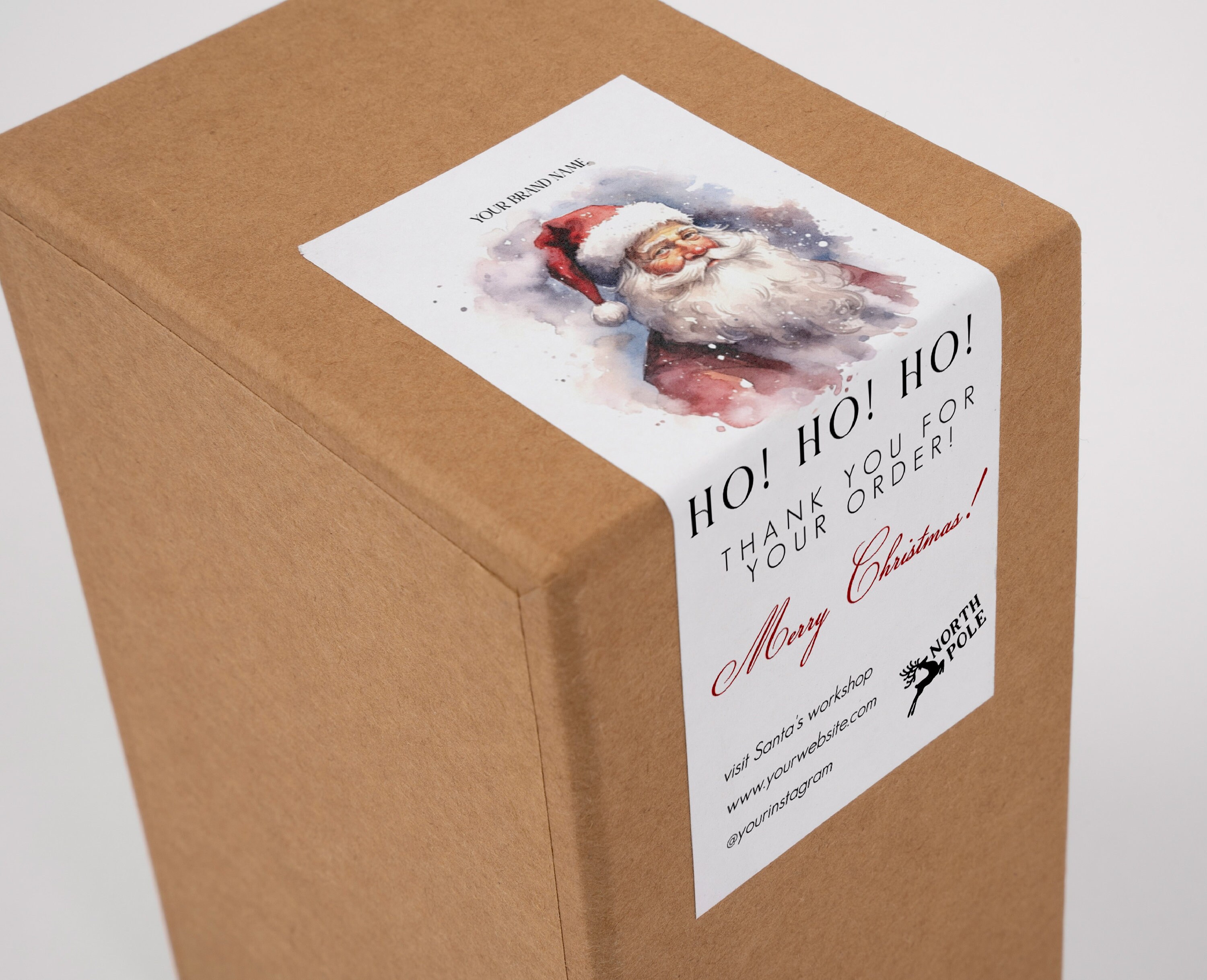 Editable Christmas Box Seal Label Template, Printable Christmas Box ...