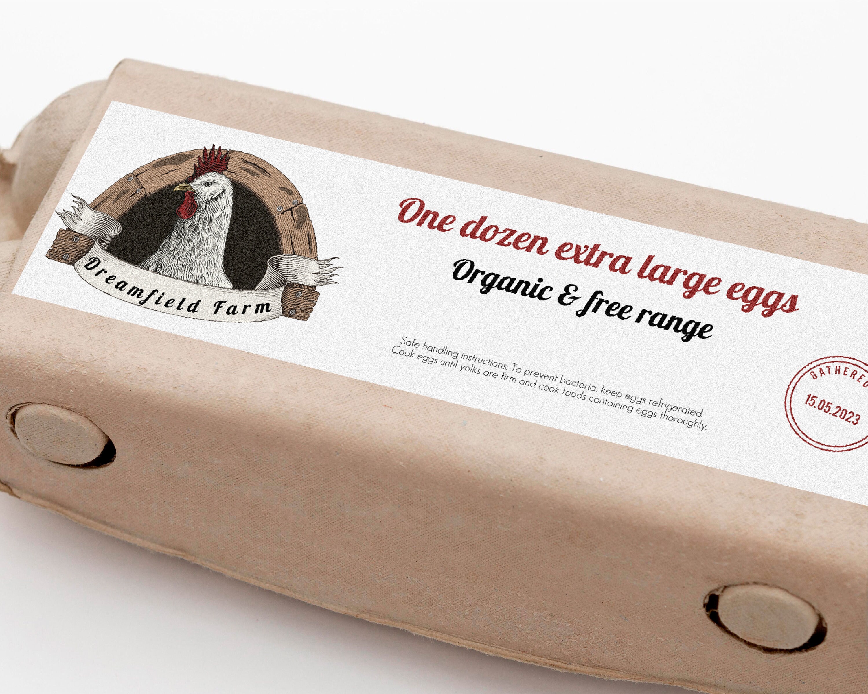Editable Egg Carton Label Template, DIY Farm Label, Customizable Egg ...