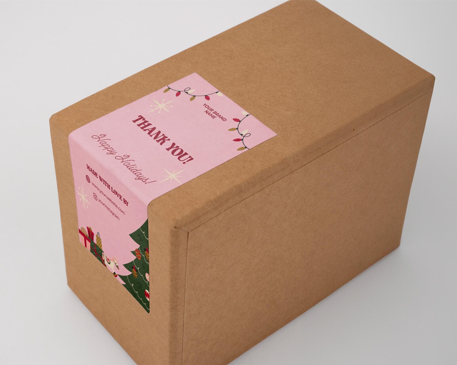 Editable Christmas Box Seal Label Template, Printable Playful Holiday ...