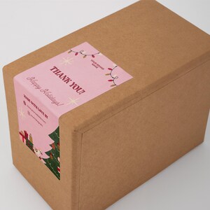Editable Christmas Box Seal Label Template, Printable Playful Holiday ...