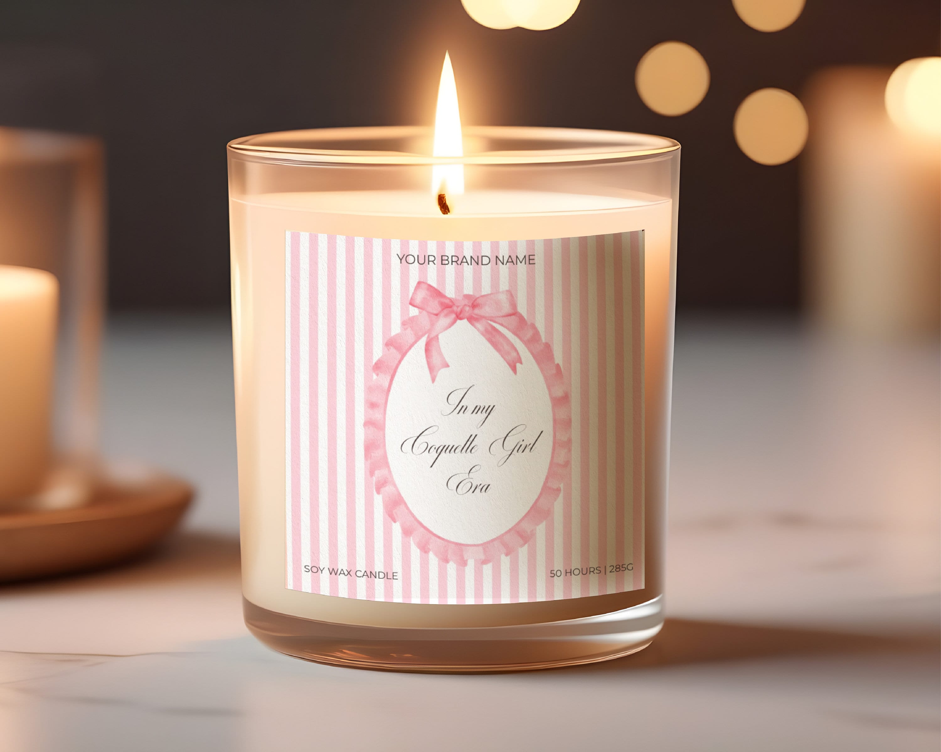 Editable in My Coquette Girl Era Candle Label Template, Printable Soft ...