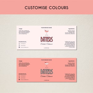 Editable Homemade Bitters Dropper Bottle Label Template, Printable ...