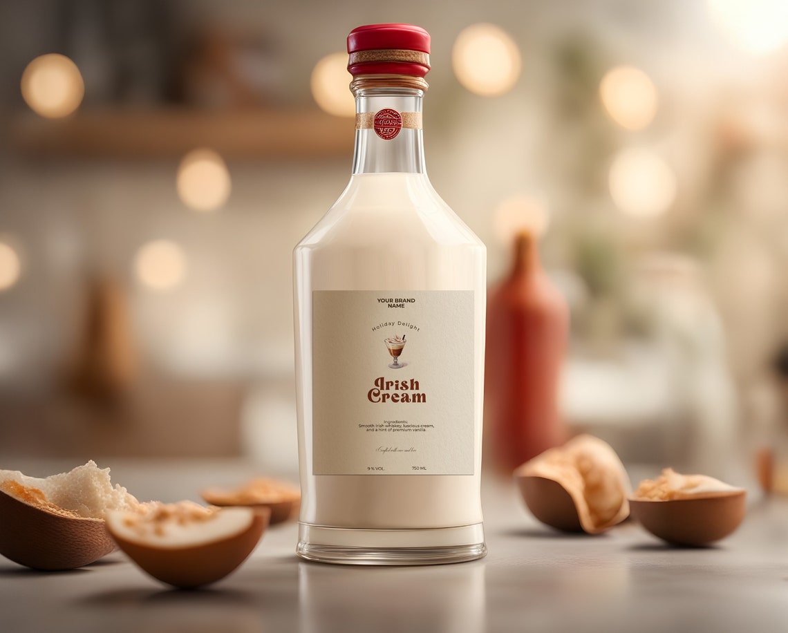 Editable Minimalist Irish Cream Bottle Label Template, Printable ...