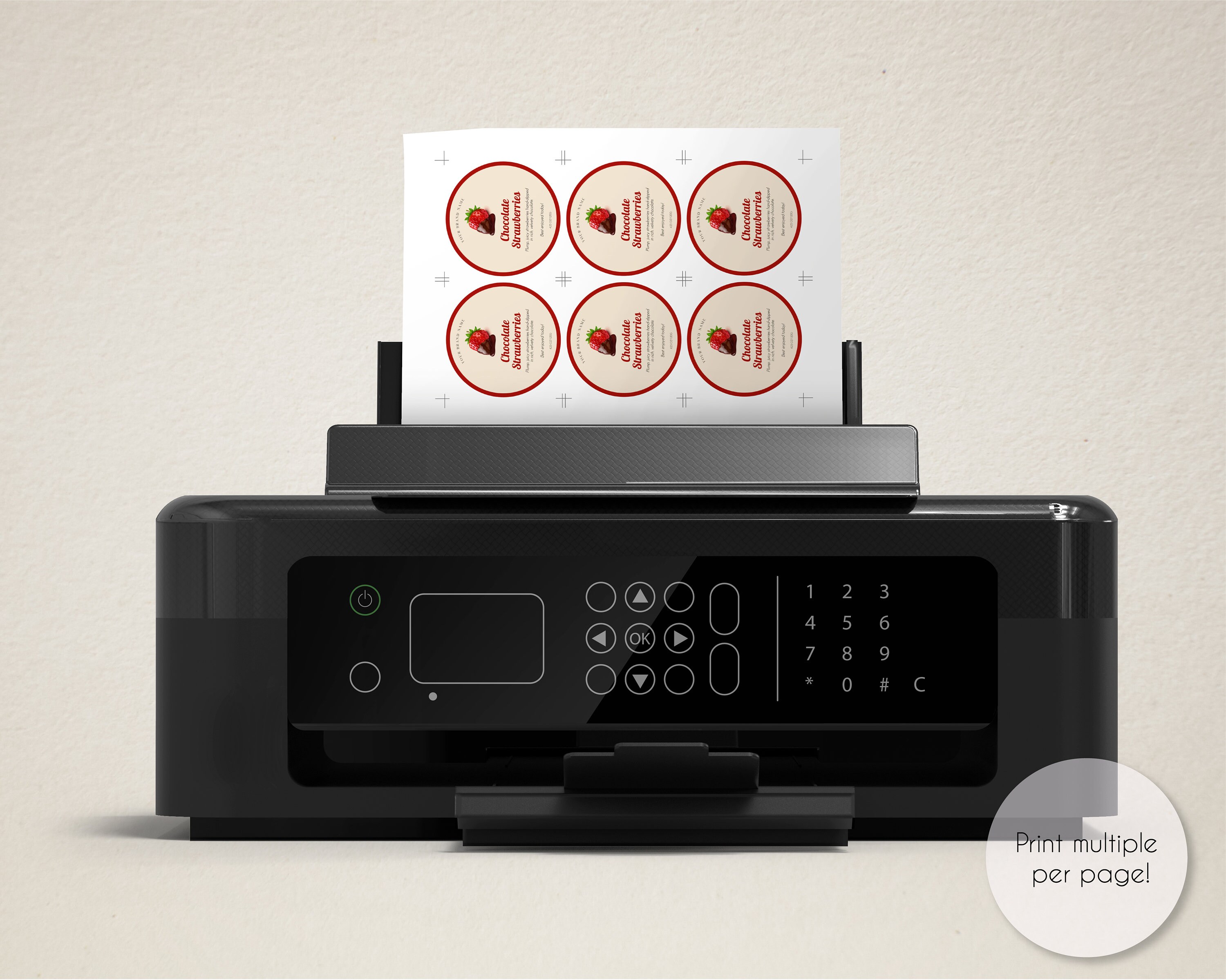 Editable Chocolate Strawberries Round Label Template (digital Download ...