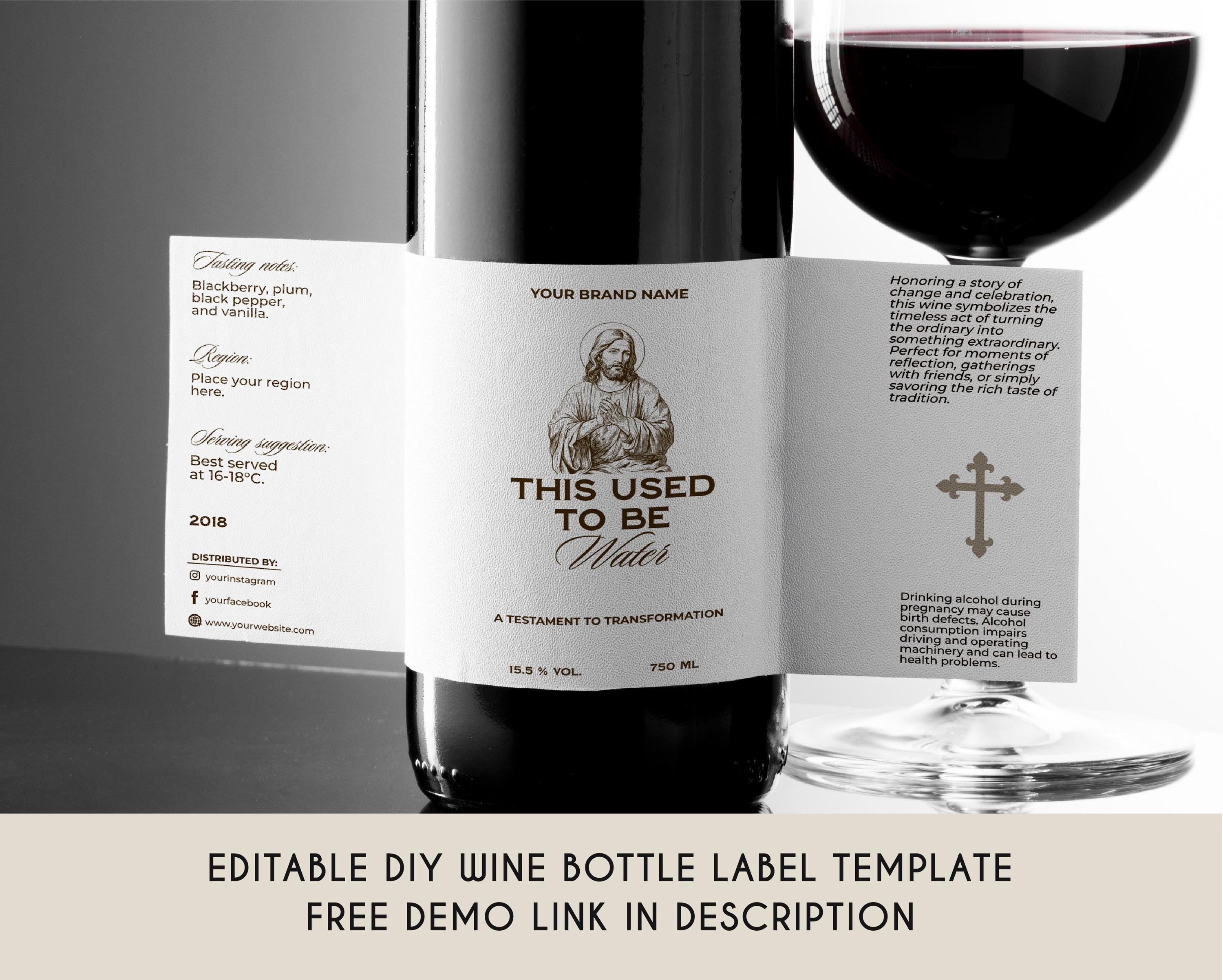 Editable Christian Wine Label Template, Printable Jesus Wine Bottle ...