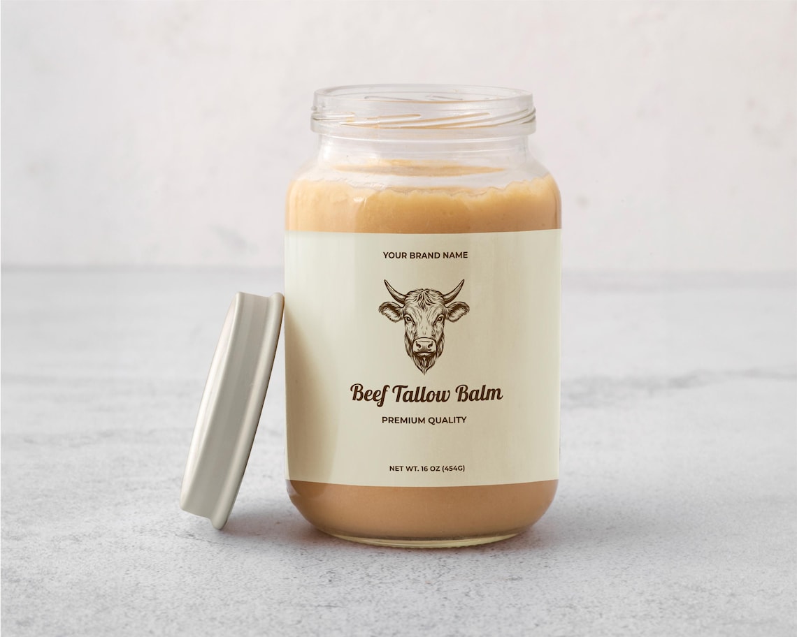 Editable Beef Tallow Jar Label Template, Printable Luxury Tallow Balm ...