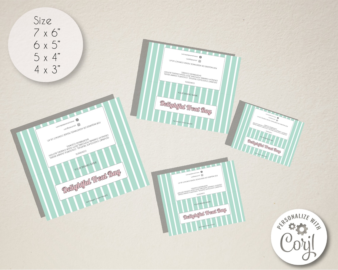 Editable Foldable Tent Bag Label Template, Printable Topper Bag Label ...