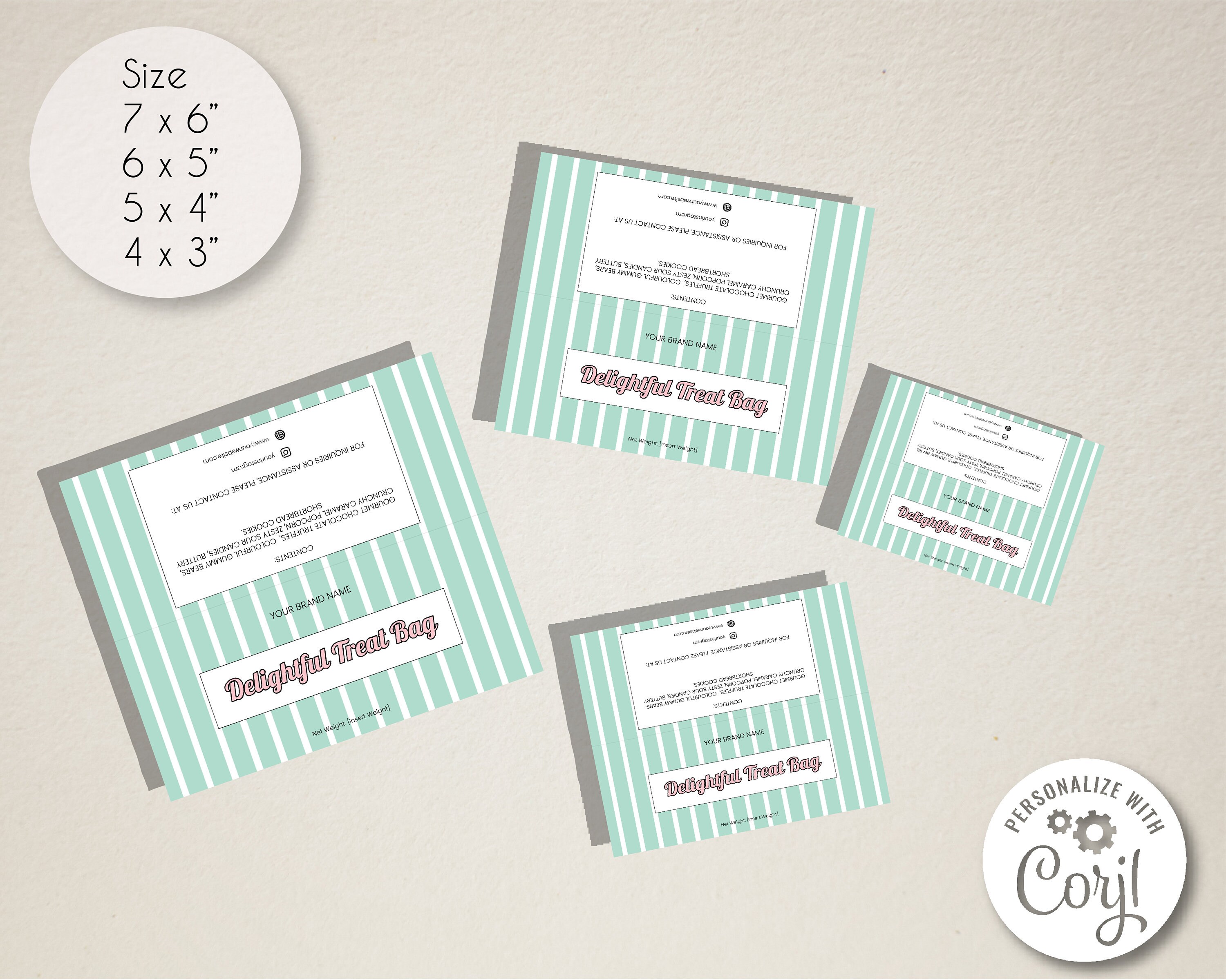 Editable Foldable Tent Bag Label Template, Printable Topper Bag Label ...