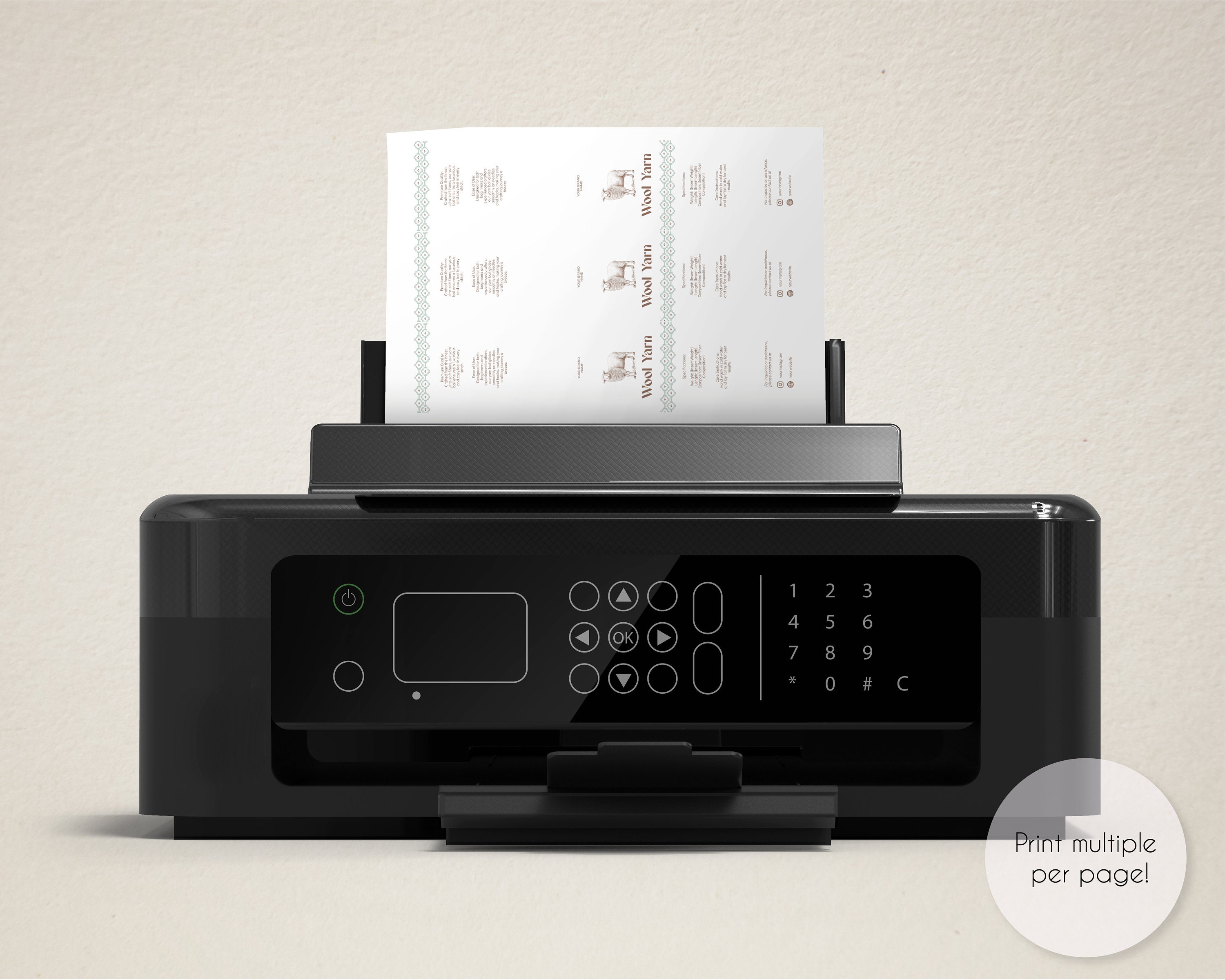 Editable Merino Wool Yarn Ball Label Template, Printable Luxury Hand ...