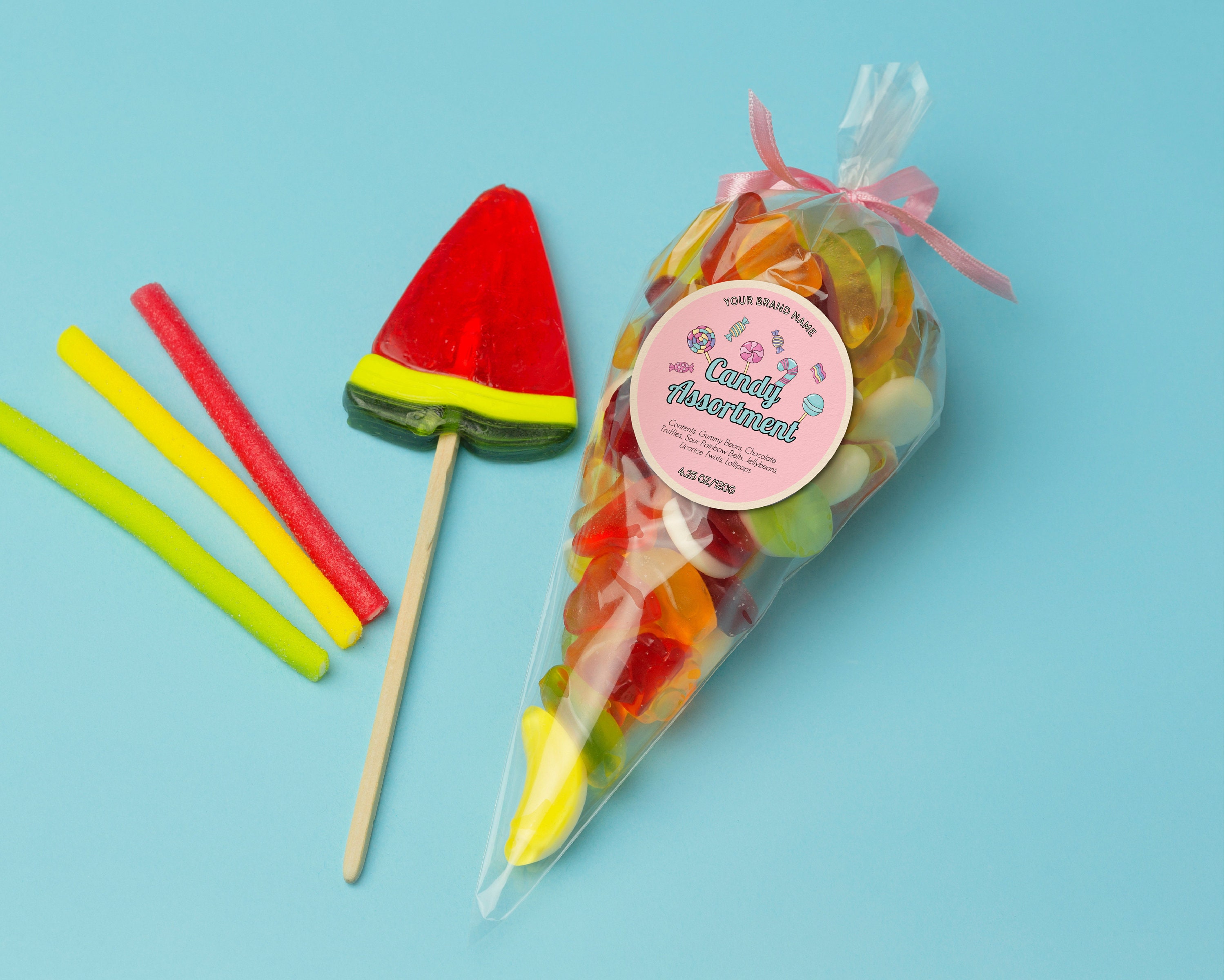 Editable Candy Assortment Round Label Template Printable - Etsy