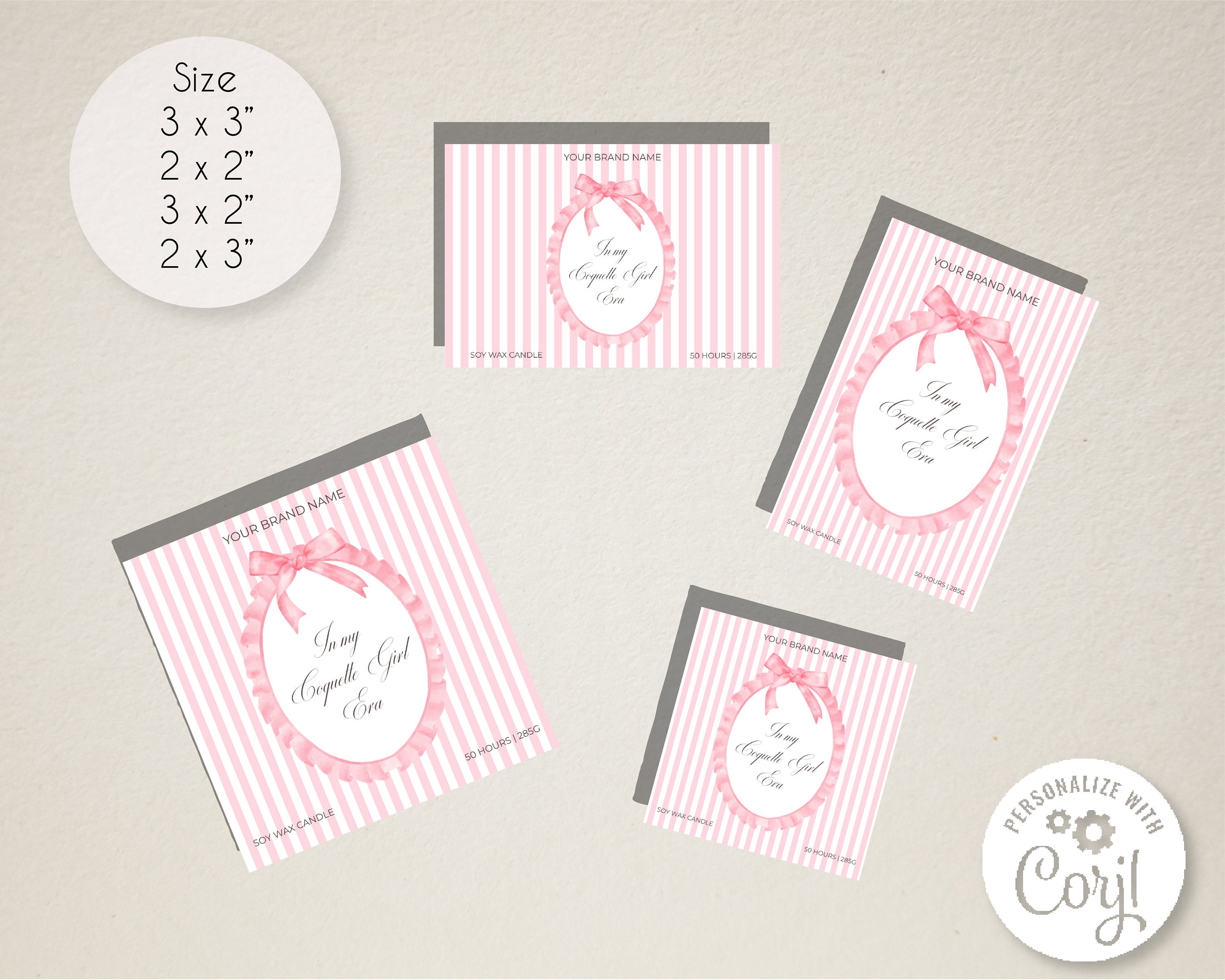 Editable in My Coquette Girl Era Candle Label Template, Printable Soft ...