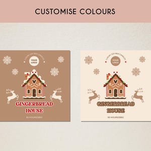 Editable Gingerbread House Candle Label: Christmas Template (digital ...