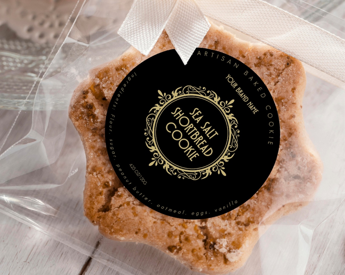 Editable Luxury Cookie Label Template Printable Elegant - Etsy Australia