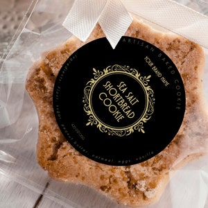 Editable Luxury Cookie Label Template, Printable Elegant Pastry Sticker ...