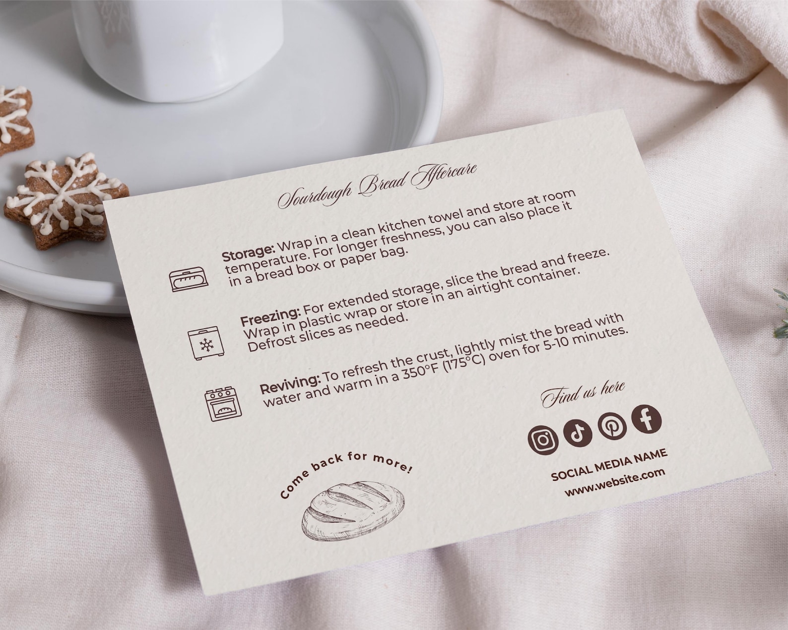 Editable Sourdough Bread Label Template, Printable Round Sticker, Bread ...