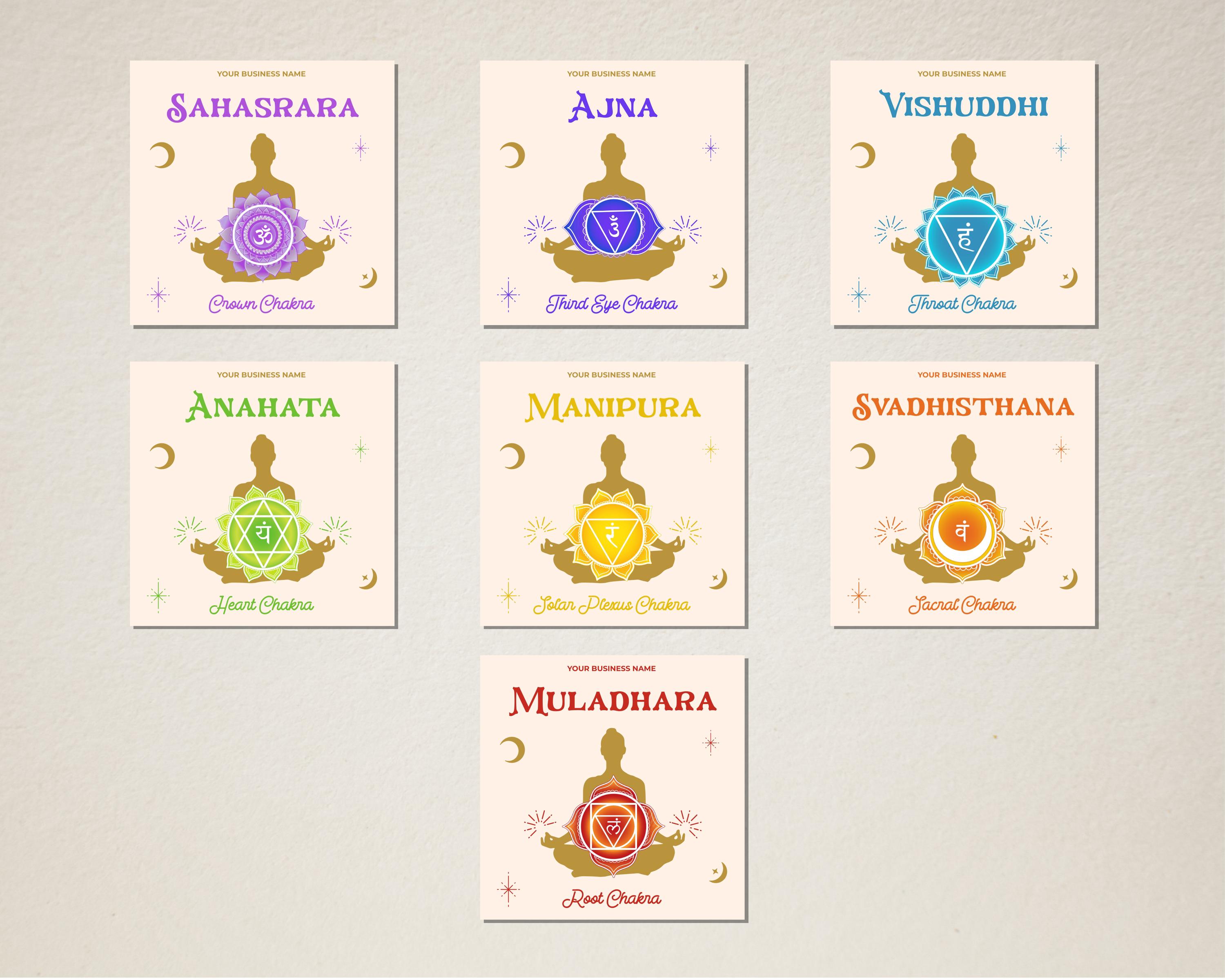 Editable Chakra Candle Label Template: Reiki Meditation (digital ...