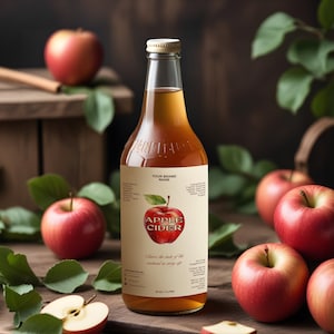 Editable Apple Cider Bottle Label Template, Printable Homemade Apple ...
