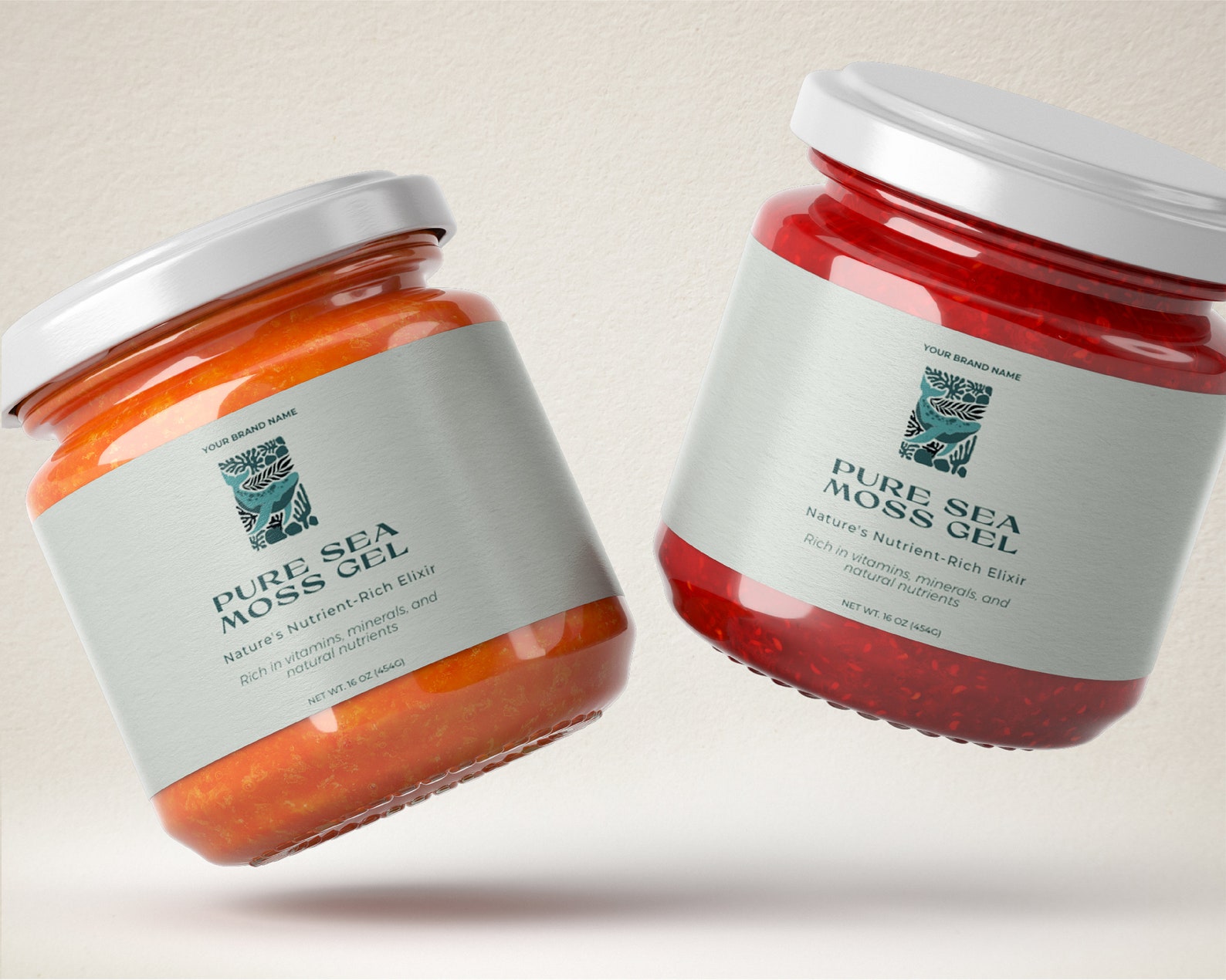 Editable Sea Moss Gel Label Template: Custom Food Jar Sticker (digital ...