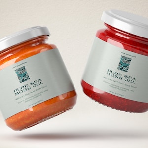 Editable Sea Moss Gel Label Template: Custom Food Jar Sticker (digital ...