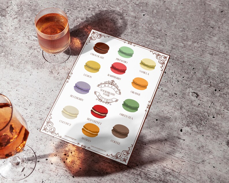 Editable Macaron Menu Template: Luxury Flavor List (digital Download ...