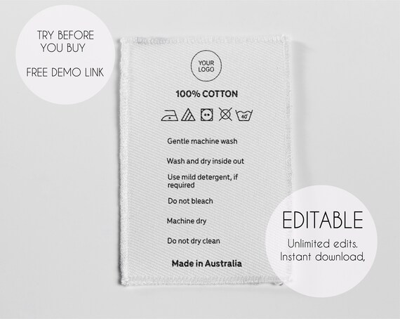 Care label template – labels for clothing care – Akapv