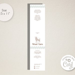 Editable Merino Wool Yarn Ball Label Template, Printable Luxury Hand ...