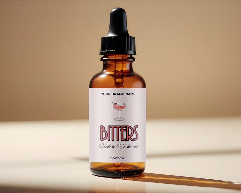 Editable Homemade Bitters Dropper Bottle Label Template, Printable ...