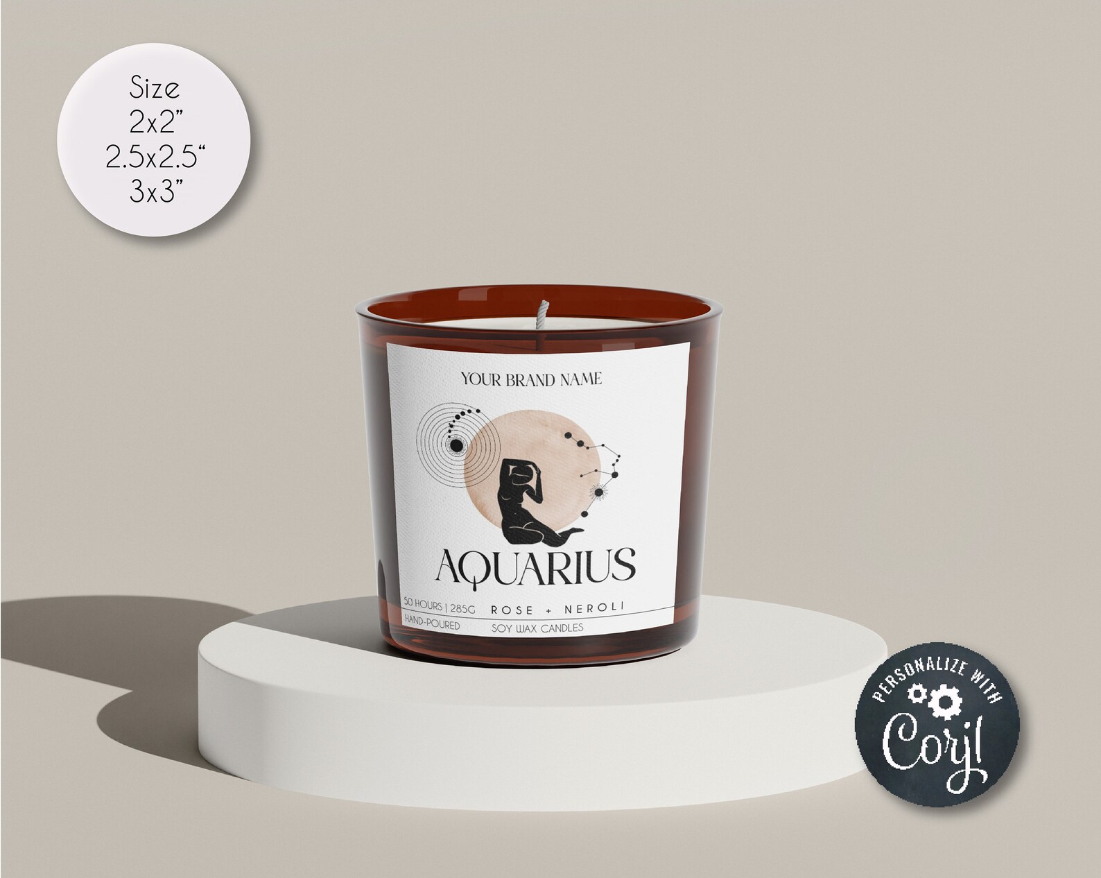 Editable Zodiac Candle Label, DIY Candle Label Design, Astrology Candle ...