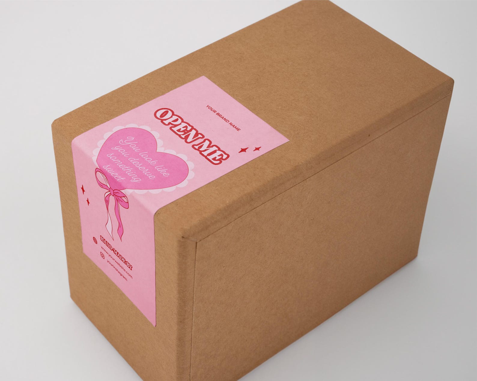 Playful Box Seal Label Template: Coquette Packaging Sticker (digital ...