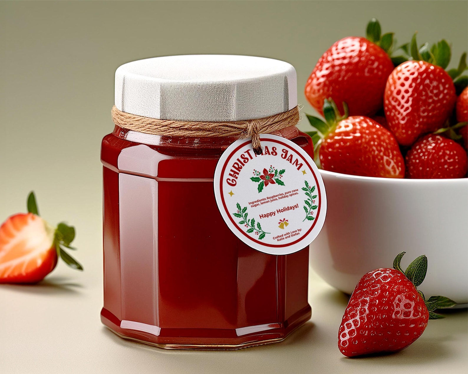 Editable Christmas Jam Round Label Template, Printable Homemade ...