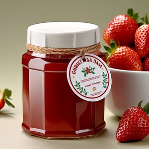Editable Christmas Jam Round Label Template, Printable Homemade ...